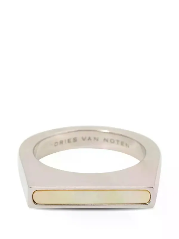 Dries Van Noten Tone Signet Ring - Silver