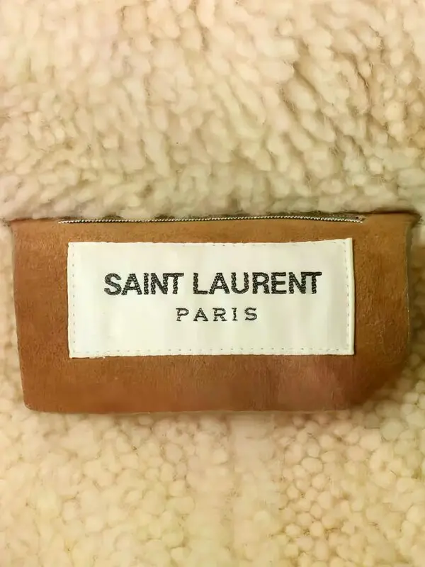 Saint Laurent Suede Coat With Shearling Trim And Hood