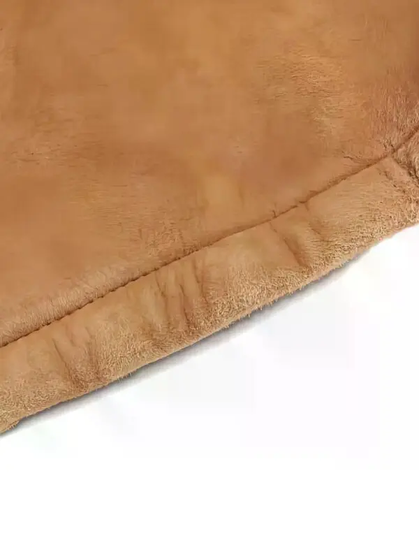 Saint Laurent Suede Coat With Shearling Trim And Hood