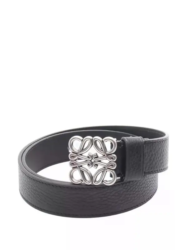 Loewe 2020s Anagram Leather Belt - Black