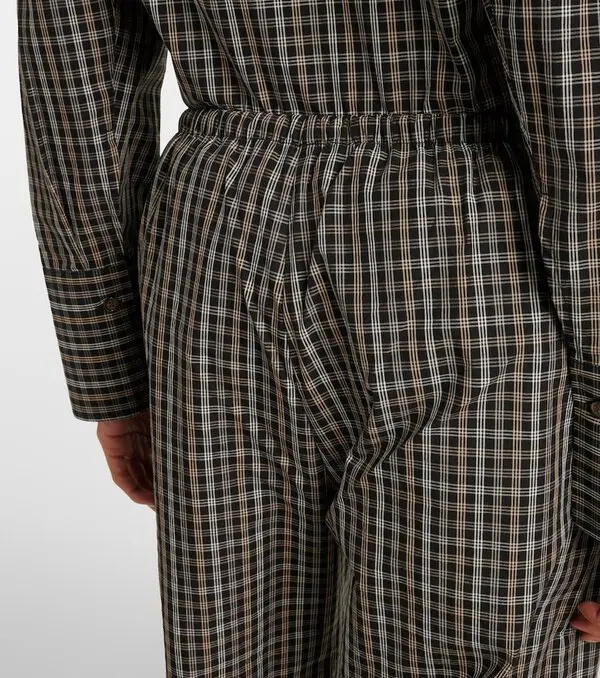 RÓHE Checked Cotton Wide-leg Trousers