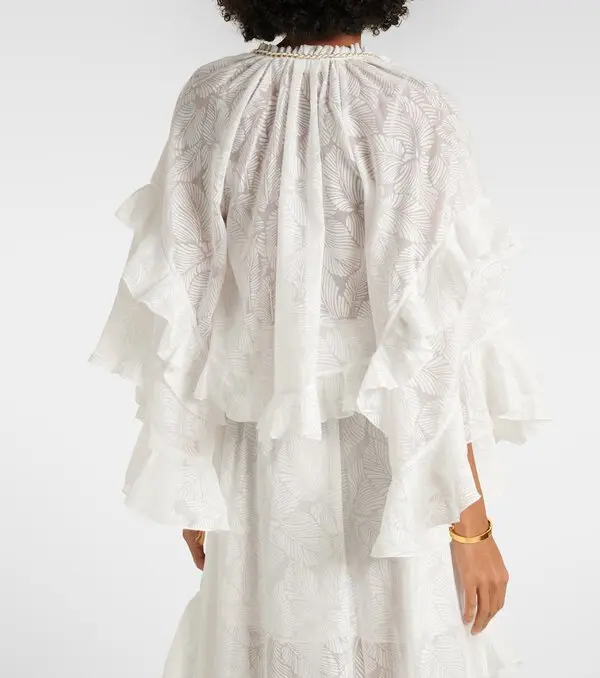 Zimmermann Daylight Ruffled Cotton-blend Blouse