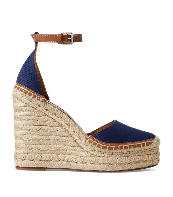 Ralph Lauren Canvas Parson Wedge Espadrilles