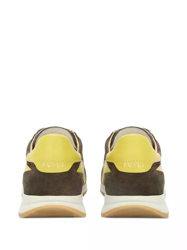 Furla Retro Logo Detail Lace-up Sneakers - Brown