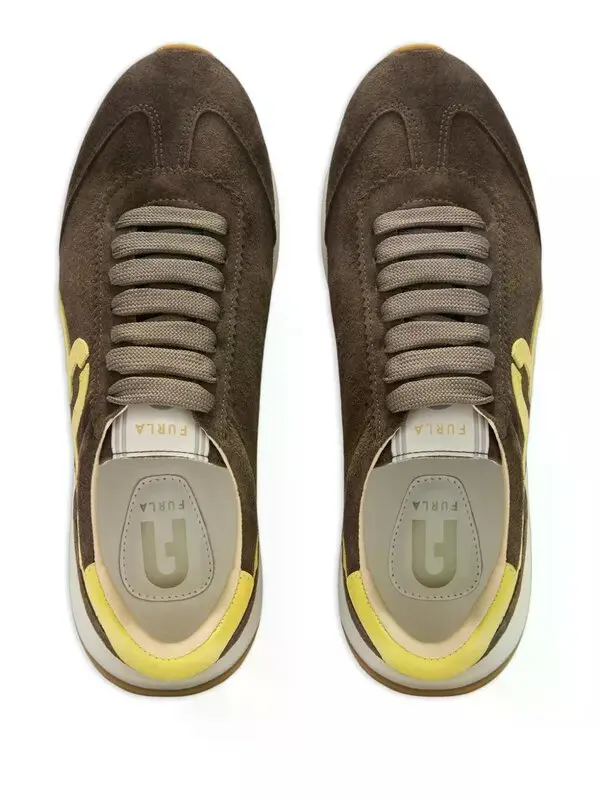Furla Retro Logo Detail Lace-up Sneakers - Brown