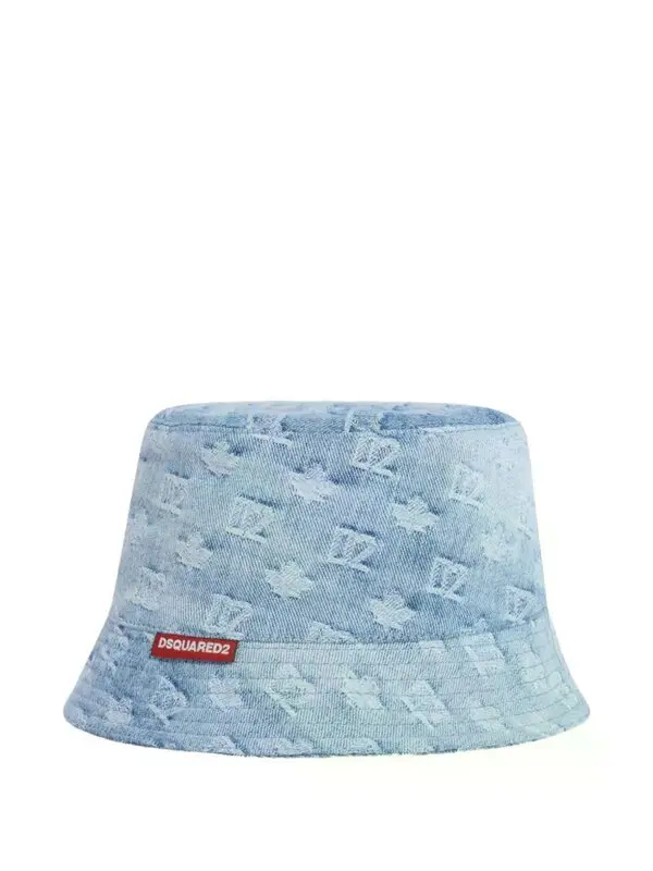 Dsquared2 Monogrammed Denim Bucket Hat - Blue