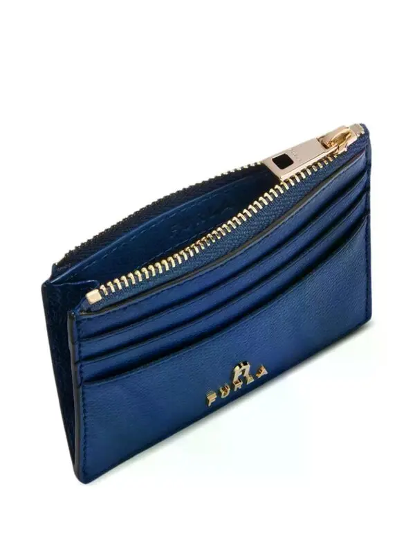 Furla Camelia Textured Card Case - Blue