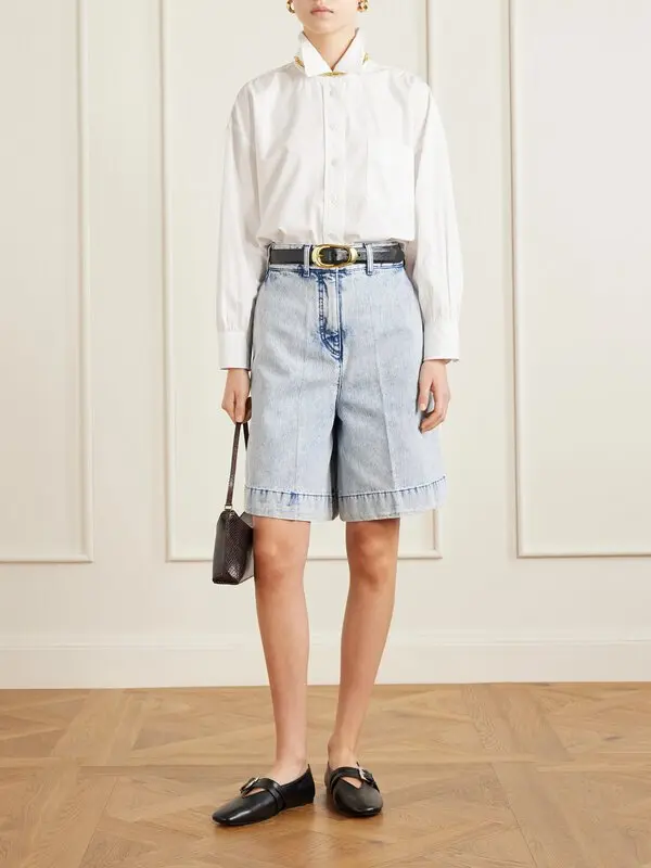 PATOU Acid Wash Denim Bermuda Shorts