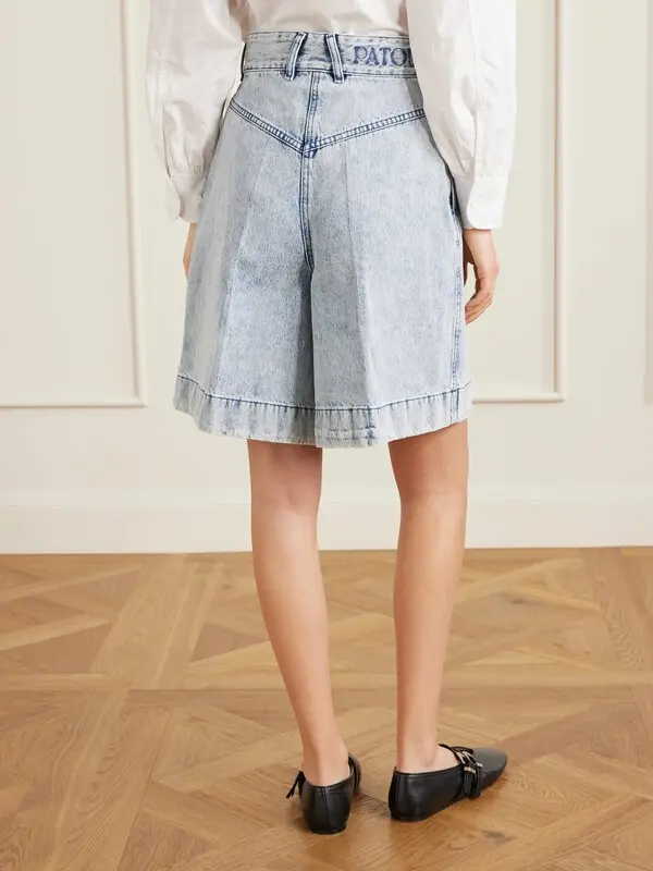 PATOU Acid Wash Denim Bermuda Shorts