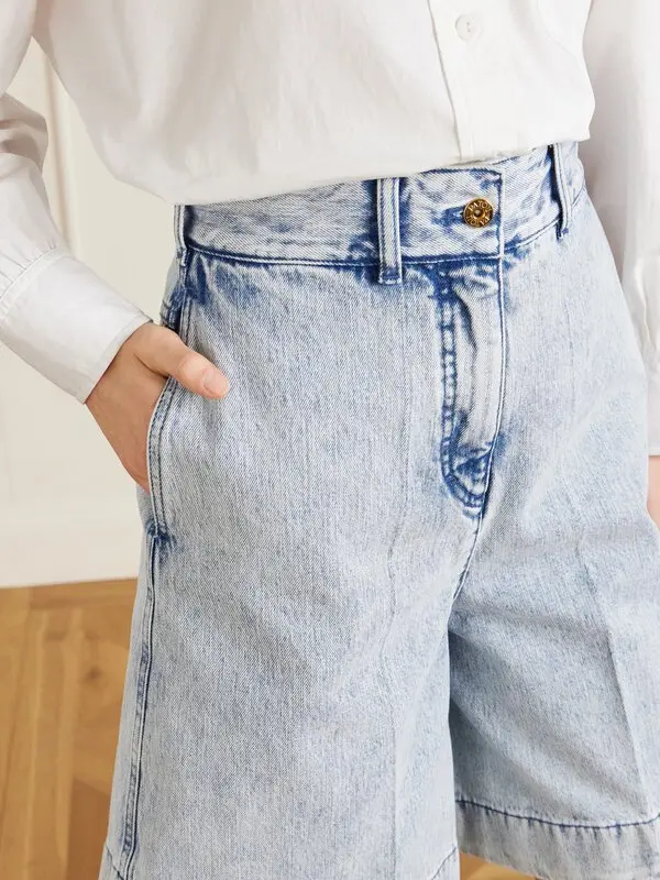 PATOU Acid Wash Denim Bermuda Shorts