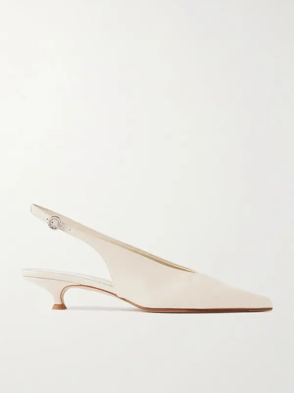 AeydĒ Camila Leather Slingback Pumps - Neutrals