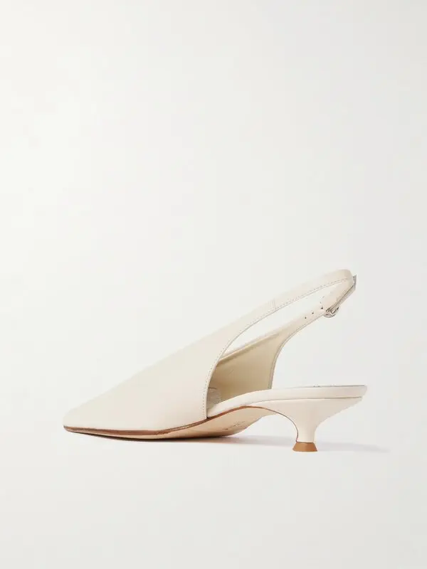 AeydĒ Camila Leather Slingback Pumps - Neutrals