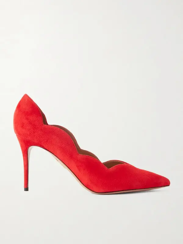 AQUAZZURA Petal 85 Suede Pumps