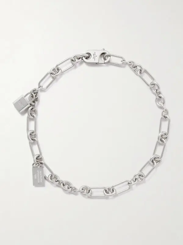 Acne Studios Tone Padlock Charm Necklace - Silver