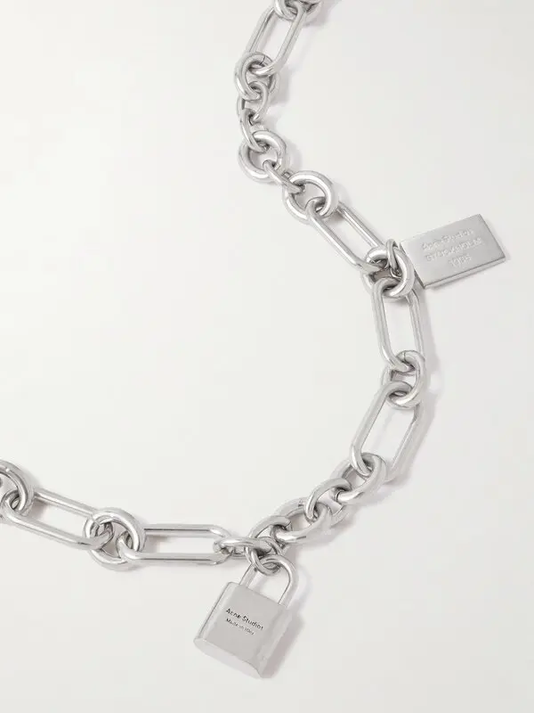 Acne Studios Tone Padlock Charm Necklace