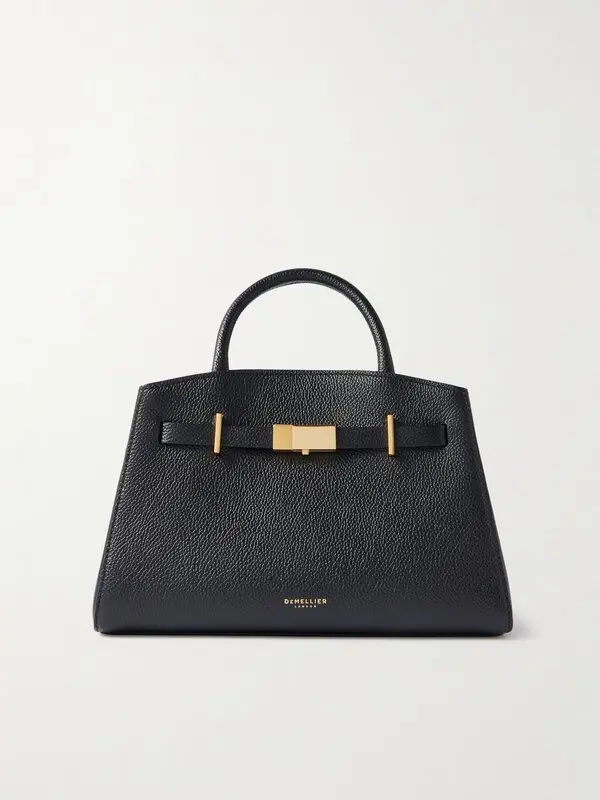 DEMELLIER The Hudson Small Textured-leather Tote - Black