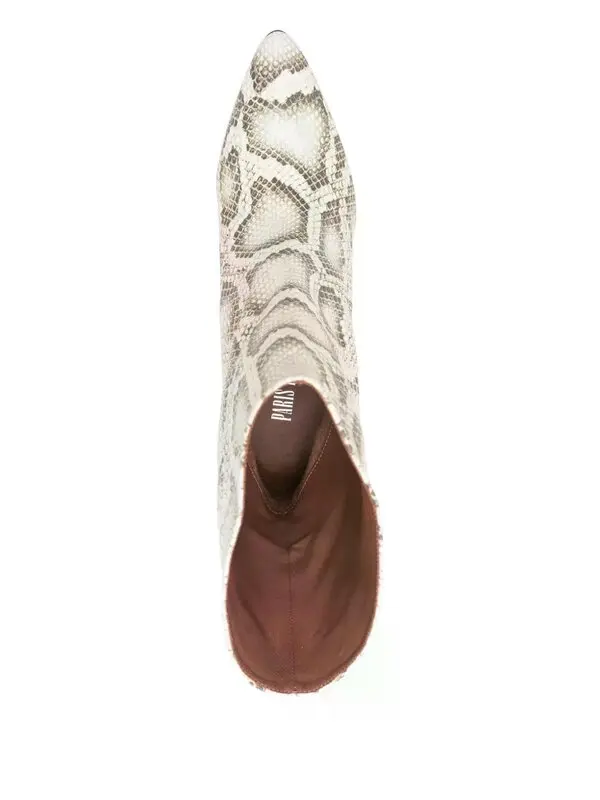 Paris Texas Snakeskin Print Leather Boots
