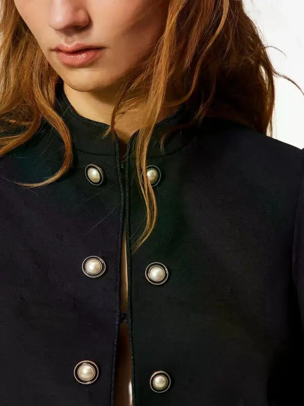 TWINSET Decorative-button Mandarin-collar Jacket