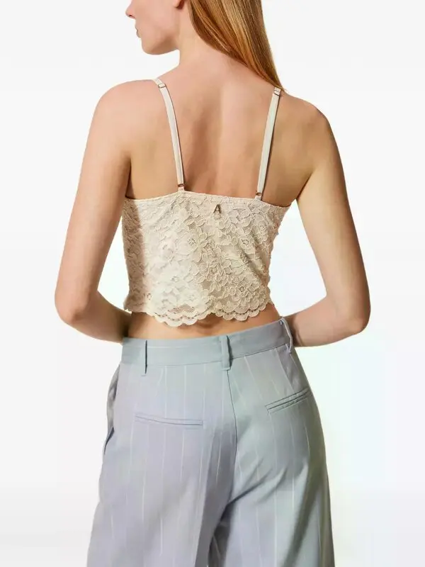 TWINSET Cropped Lace Bustier Top