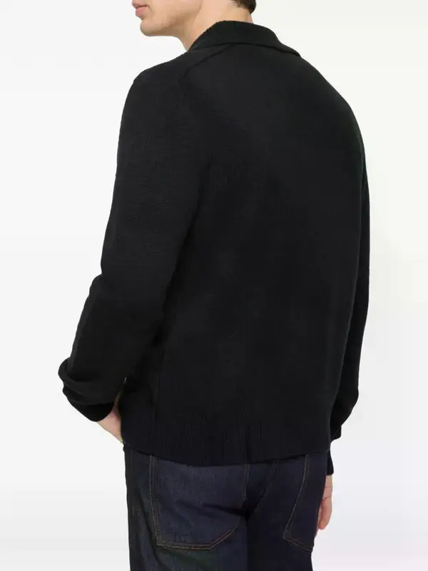 Burberry Cashmere Cardigan With Equestrian Knight Design - Black