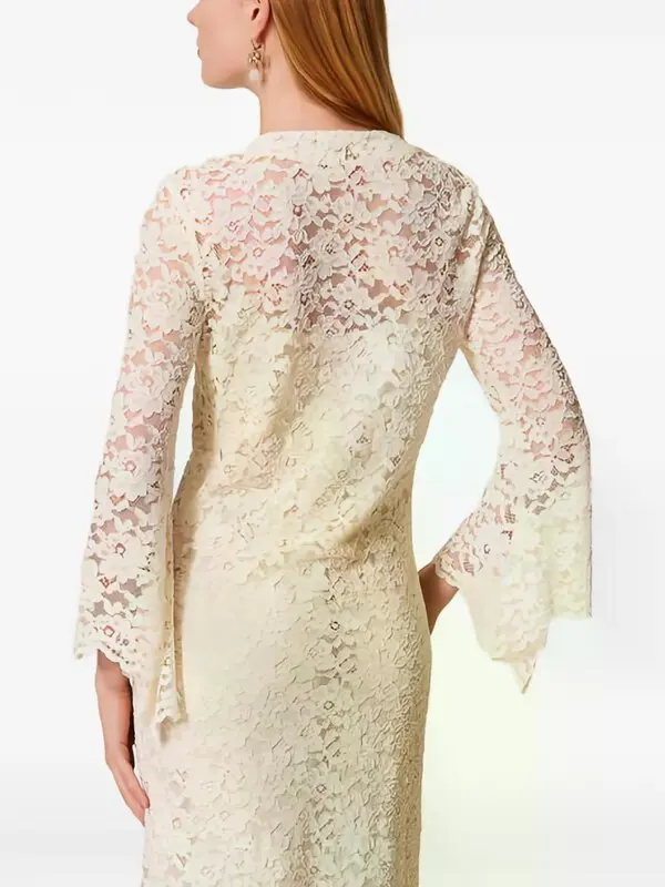 TWINSET Lace Flared Midi Dress