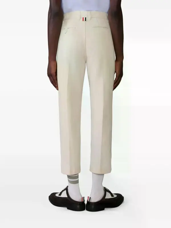 Thom Browne Corduroy-texture Tapered Chino Trousers - Neutrals