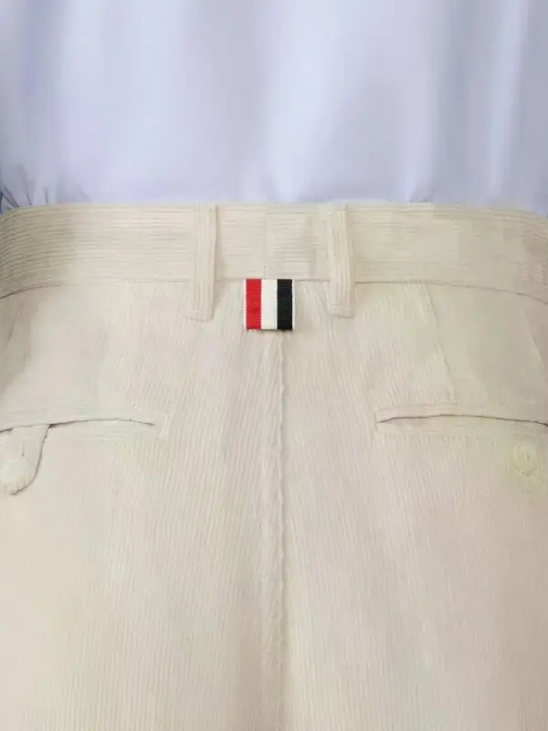 Thom Browne Corduroy-texture Tapered Chino Trousers - Neutrals