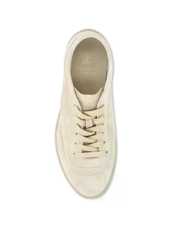 Brunello Cucinelli Suede Lace-up Sneakers - Neutrals