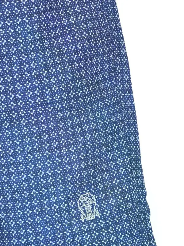 Brunello Cucinelli Geometric-pattern Swim Shorts - Blue