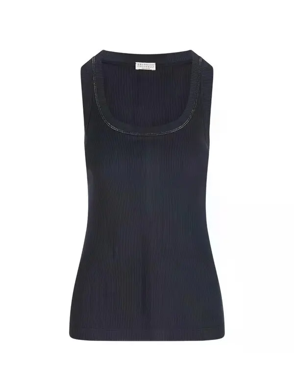 Brunello Cucinelli Ribbed Knit Tank Top - Blue