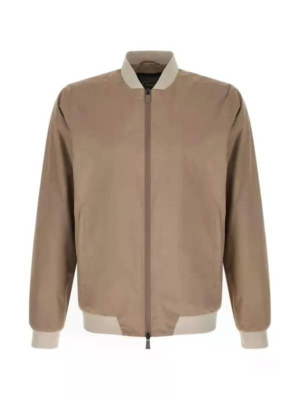 Herno Zip-up Bomber Jacket With Contrast Details