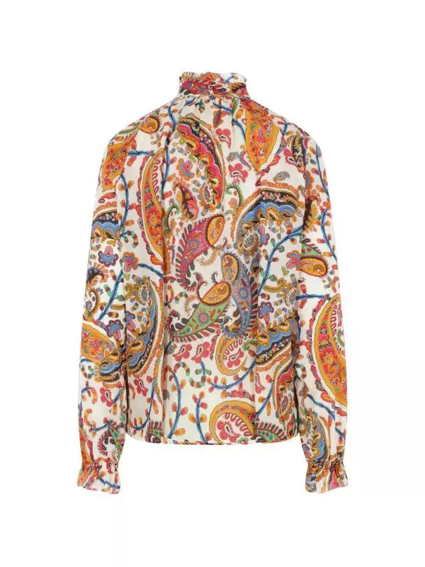 Etro Paisley Print Tie Neck Blouse - Neutrals