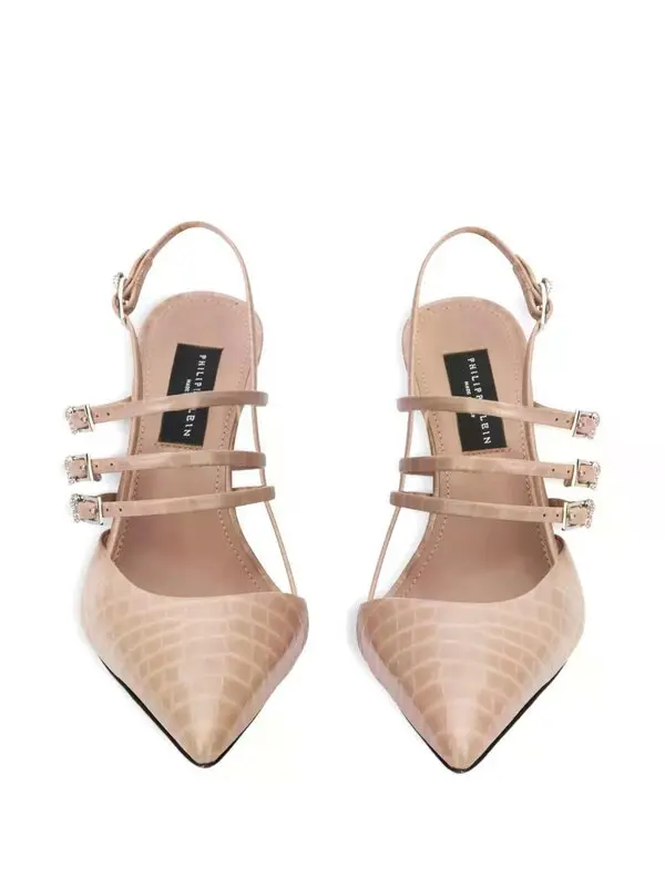 Philipp Plein Croco-effect Stiletto Heeled Pumps