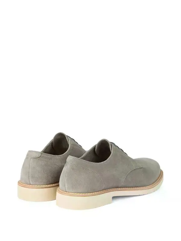 Brunello Cucinelli Reversed Calfskin Derby Shoes - Grey