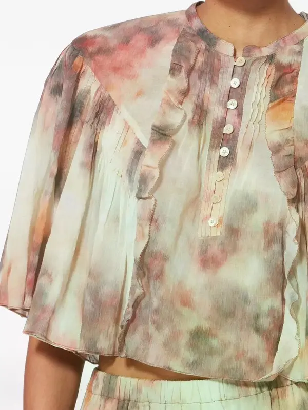 MARANT ETOILE Veelia Ruffled Blouse - Neutrals