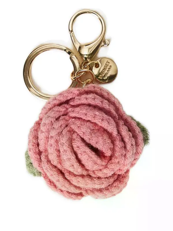 TWINSET Rose Crochet Keychain - Pink