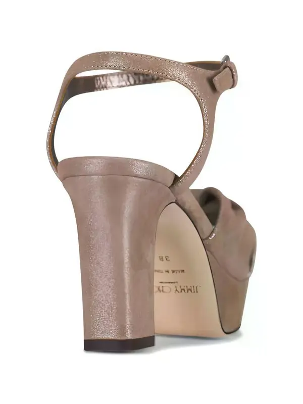 JIMMY CHOO Heloise Platform Knot Sandals - Neutrals