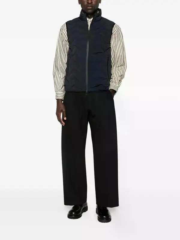 Emporio Armani Quilted Zip Gilet - Blue