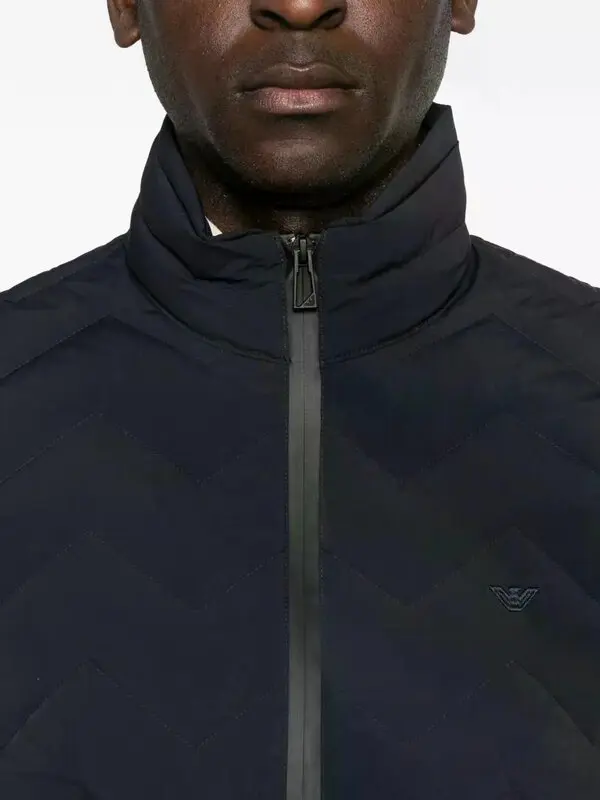 Emporio Armani Quilted Zip Gilet - Blue