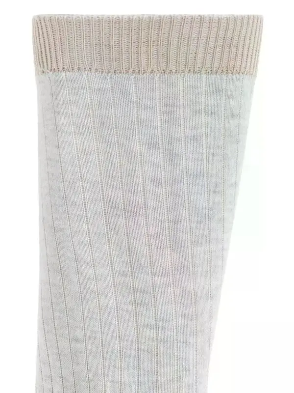 Eleventy Ribbed Crew Socks With Contrast Trim