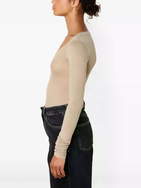 American Vintage Massachusetts Long-sleeved T-shirt - Neutrals