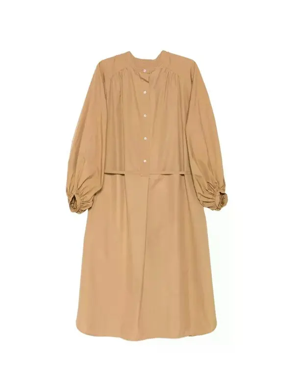 Loulou De Saison Gathered Sleeve Dress - Neutrals