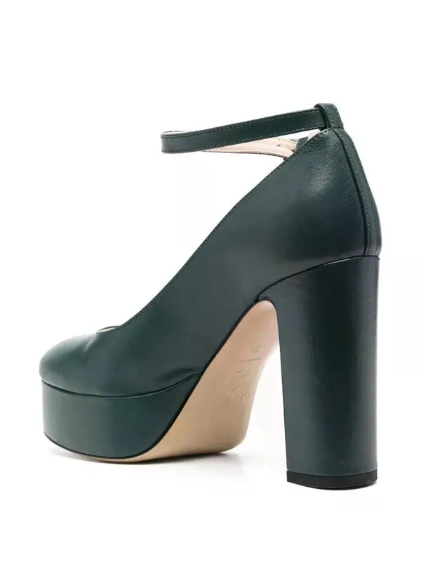 P.a.r.o.s.h Leather Platform Pumps With Ankle Strap