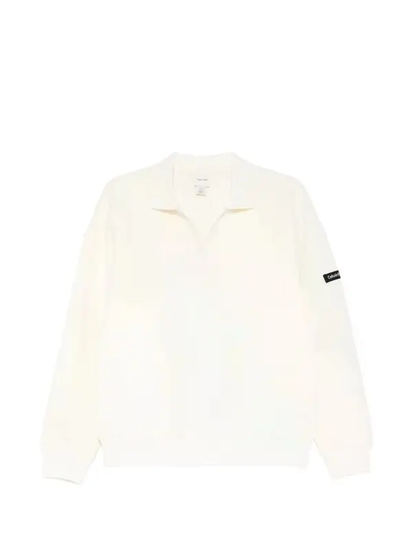 Calvin Klein Collared Long-sleeve Top - Neutrals