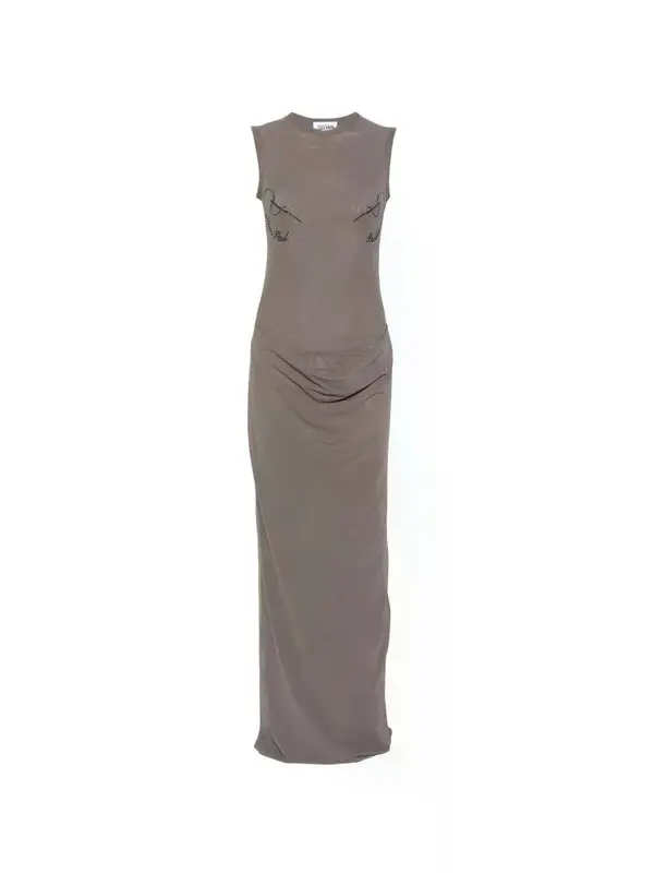 JEAN PAUL GAULTIER Gathered Sleeveless Maxi Dress - Green