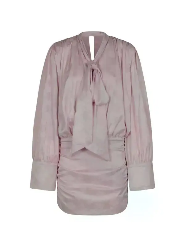 ROTATE BY BIRGER CHRISTENSEN Ruched Tie Detail Long Sleeve Dress