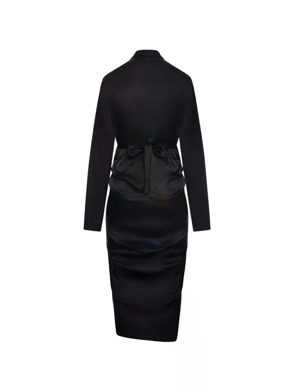 Rick Owens V-neck Long Sleeve Draped Dress