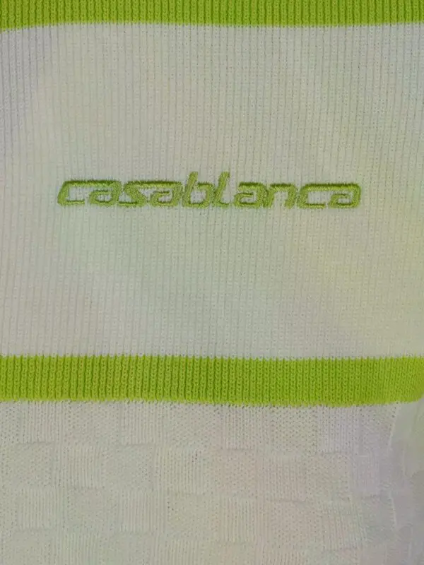 Casablanca Zip-up Striped Polo Shirt