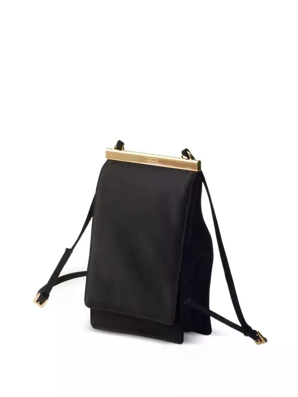 Prada Mini Logo-lettering Shoulder Bag - Black