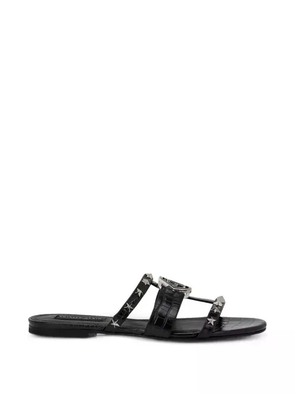 Philipp Plein Cocco Stars Sandals - Black